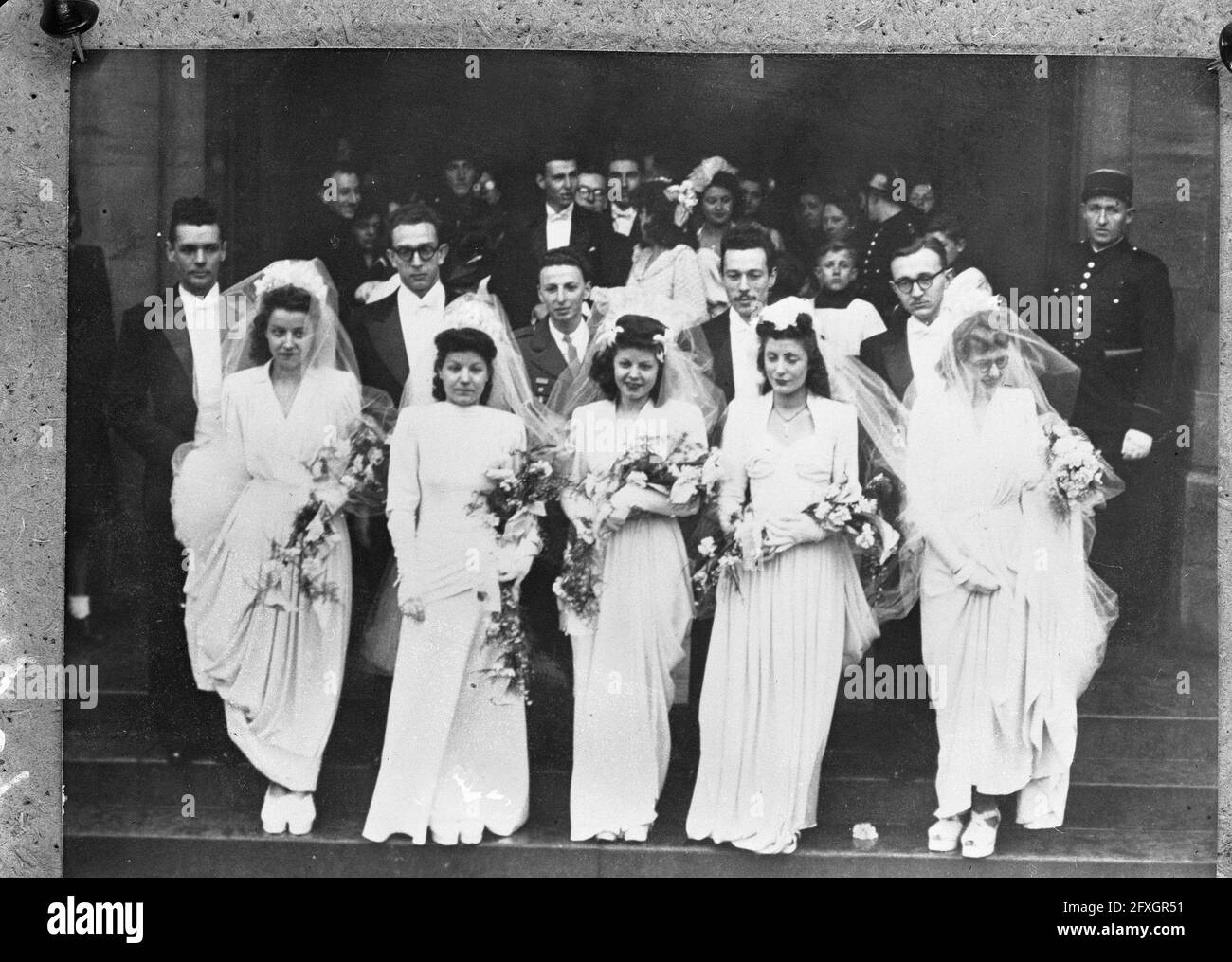 Five sisters marry in one day (in France), February 11, 1946, brides ...