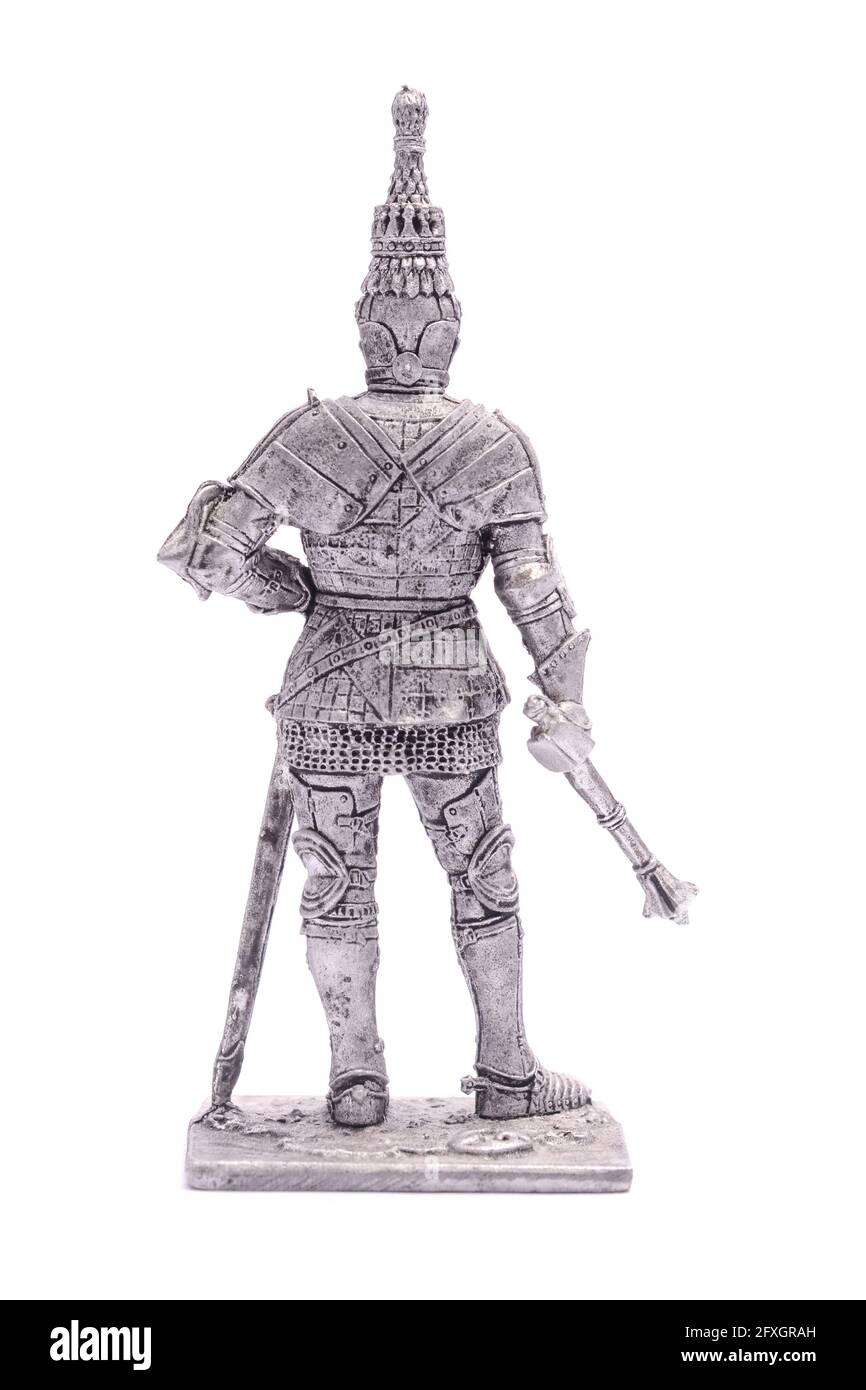 tin soldier medieval knight isolated on white Stock Photo - Alamy