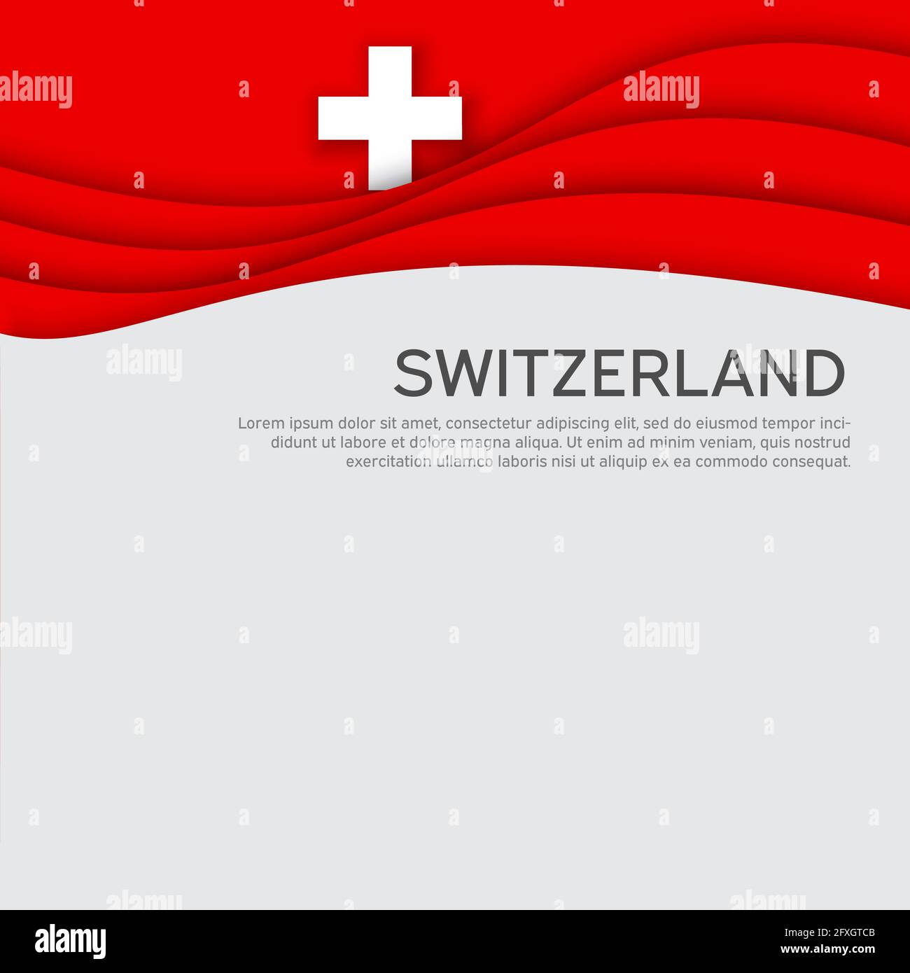 Abstract waving switzerland flag. Paper cut style. Creative background ...