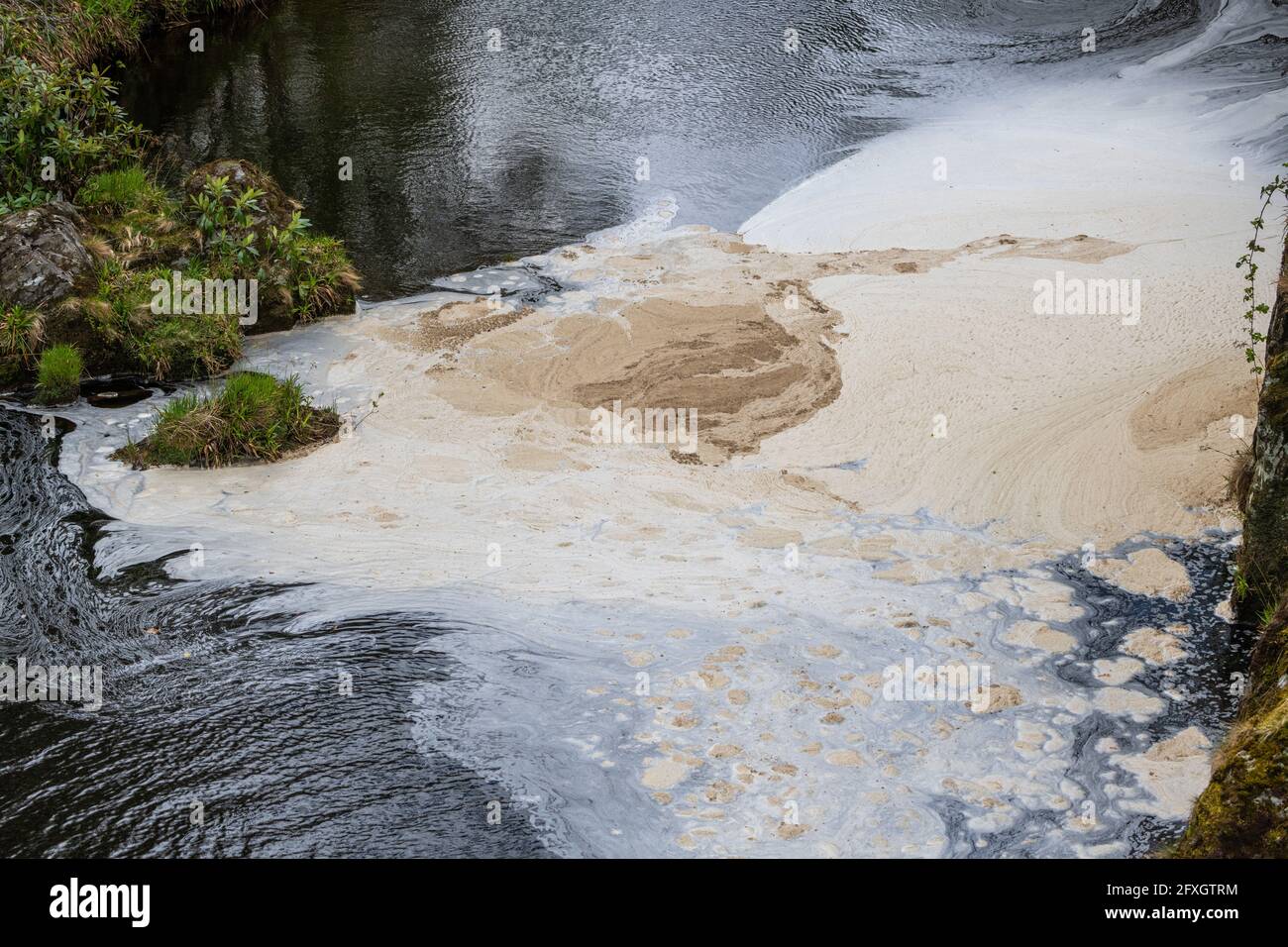 Water pollution in a river flowing from an old disused lead mine in ...