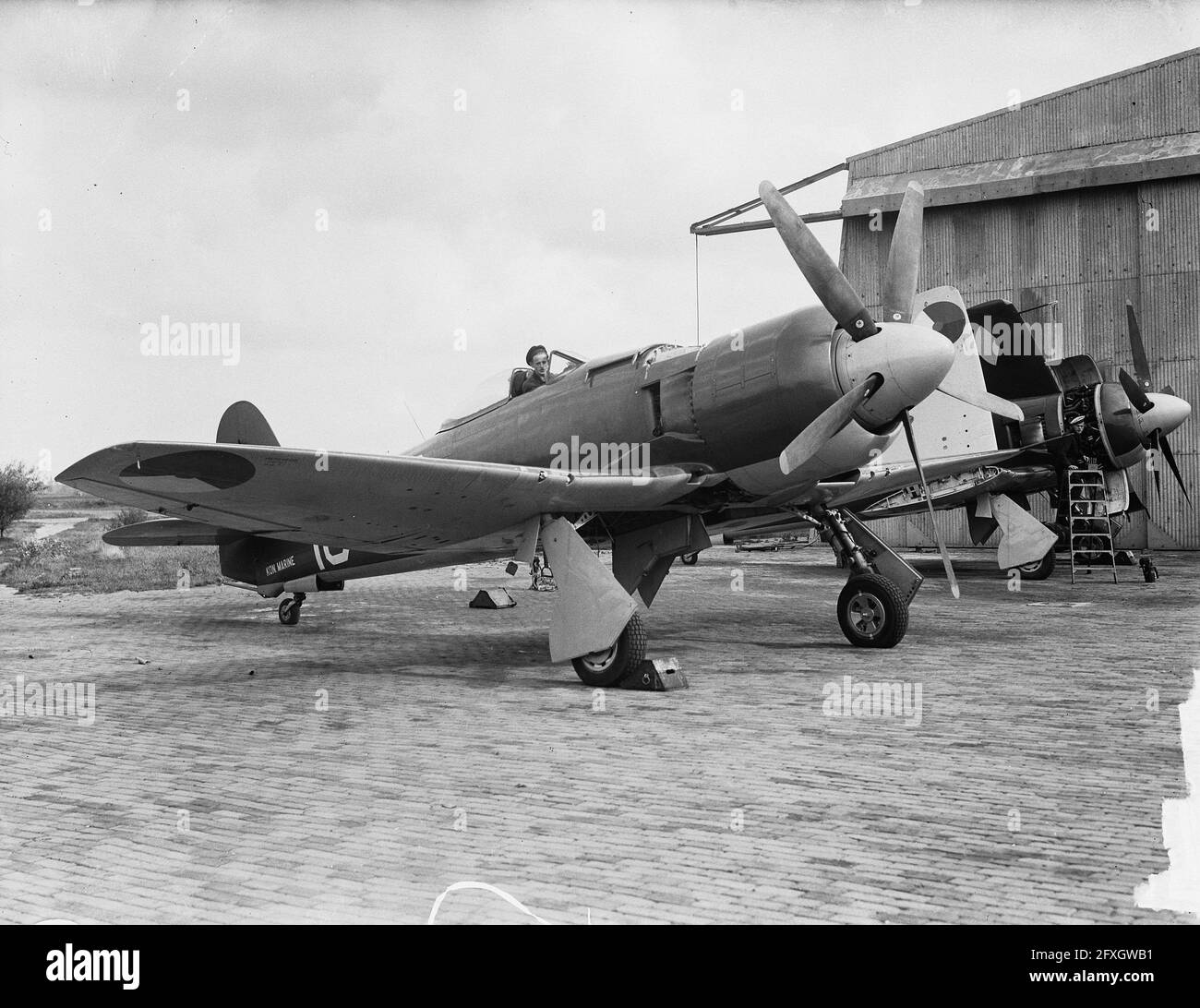 Aircraft at Valkenburg. Hawker Sea Fury, September 17, 1948, military ...