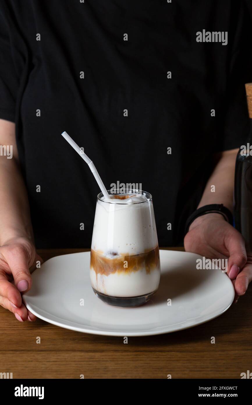 Cold summer iced latte Stock Photo - Alamy