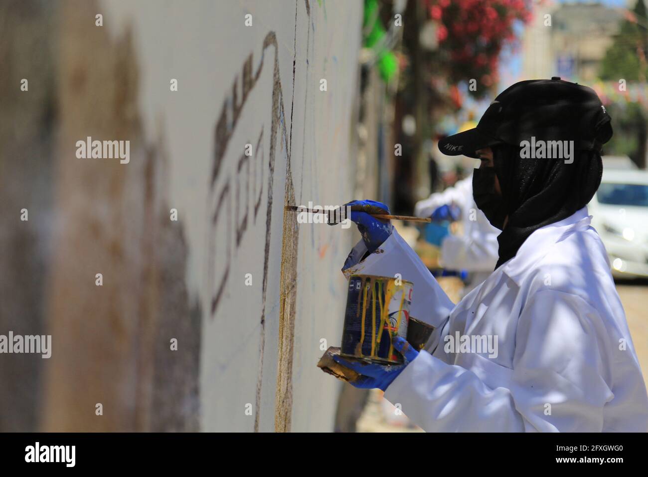 May 26, 2021, Gaza city, The Gaza Strip, Palestine: Palestinian artist ...
