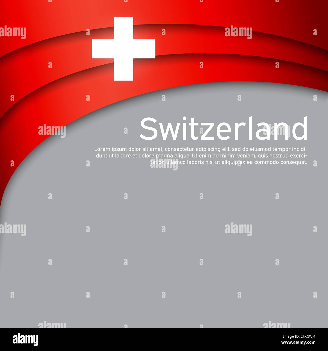 Abstract waving switzerland flag. Paper cut style. Creative background ...