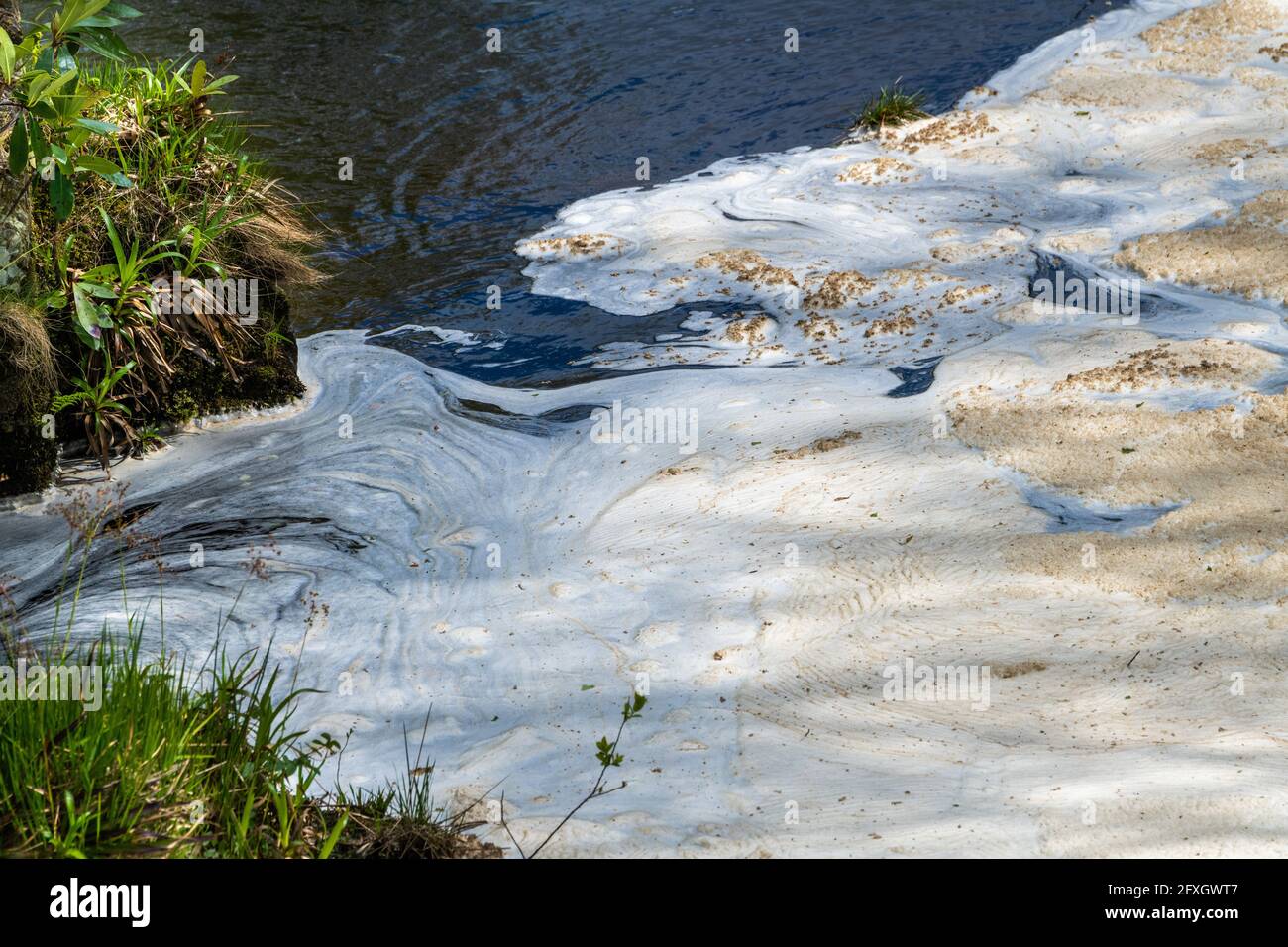 Water pollution in a river flowing from an old disused lead mine in ...