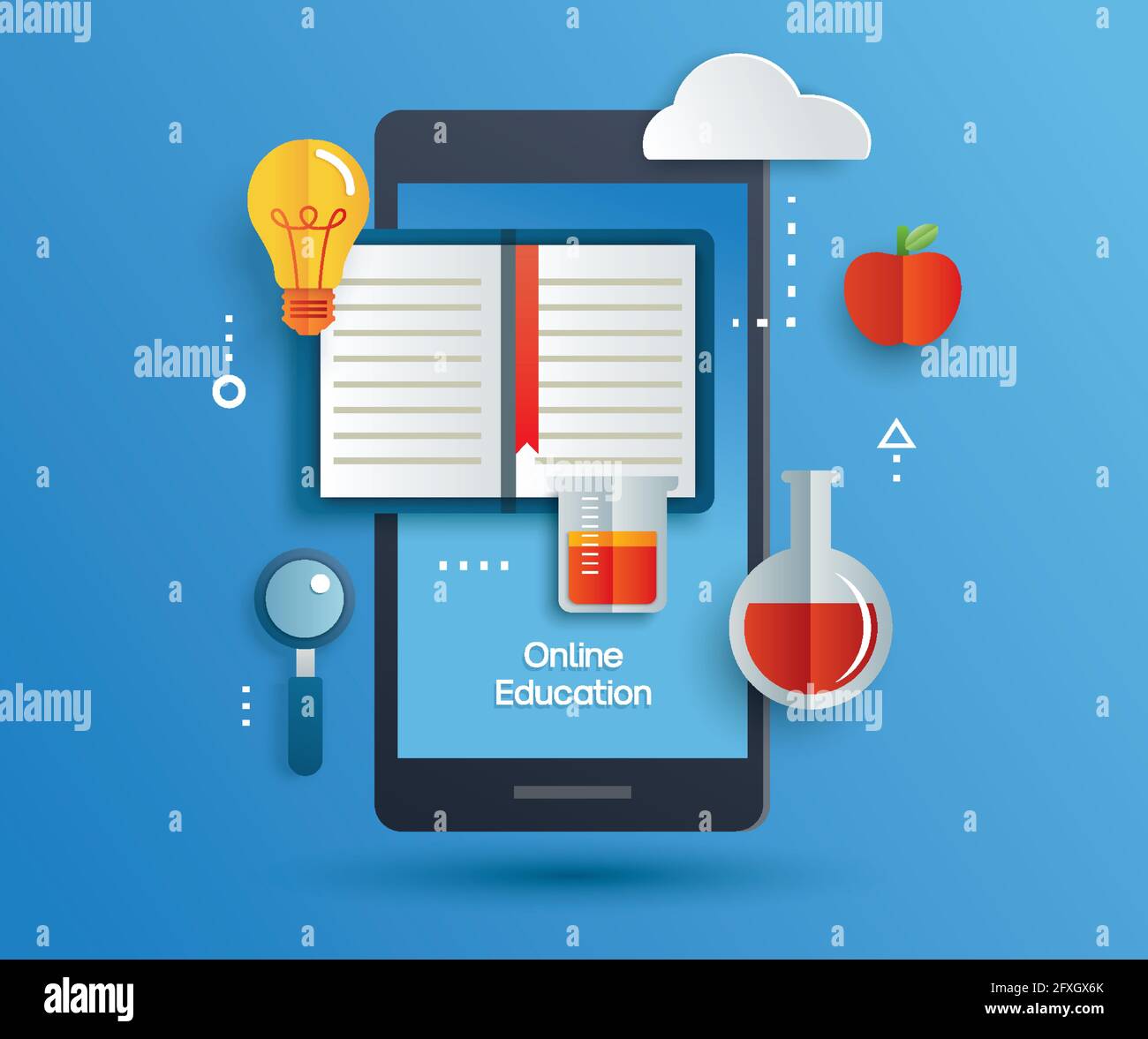 Online education learning on mobile phone. Learning at home with social ...