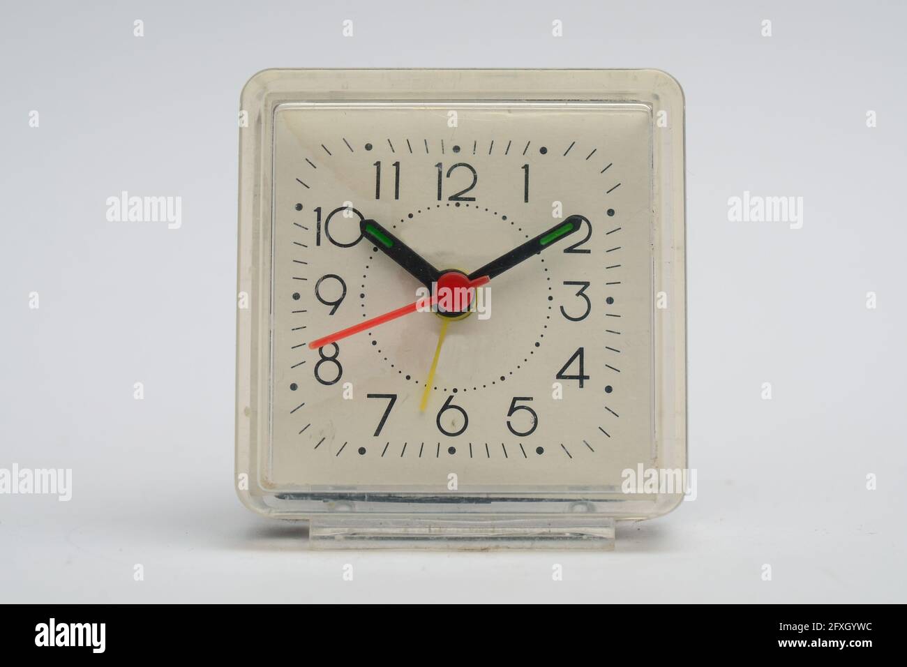 Plastic square alarm clock Stock Photo - Alamy