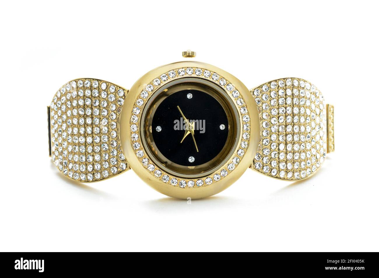 gold wristwatch inlaid with diamonds Stock Photo - Alamy