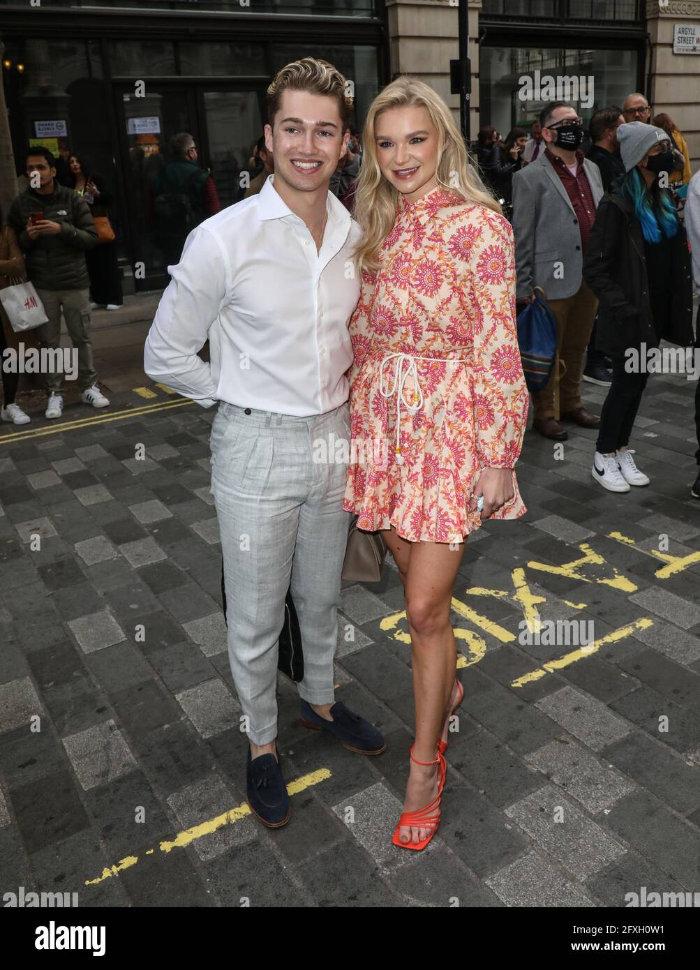 AJ Pritchard and Abbie Quinnen seen attending the Here Come The Boys ...