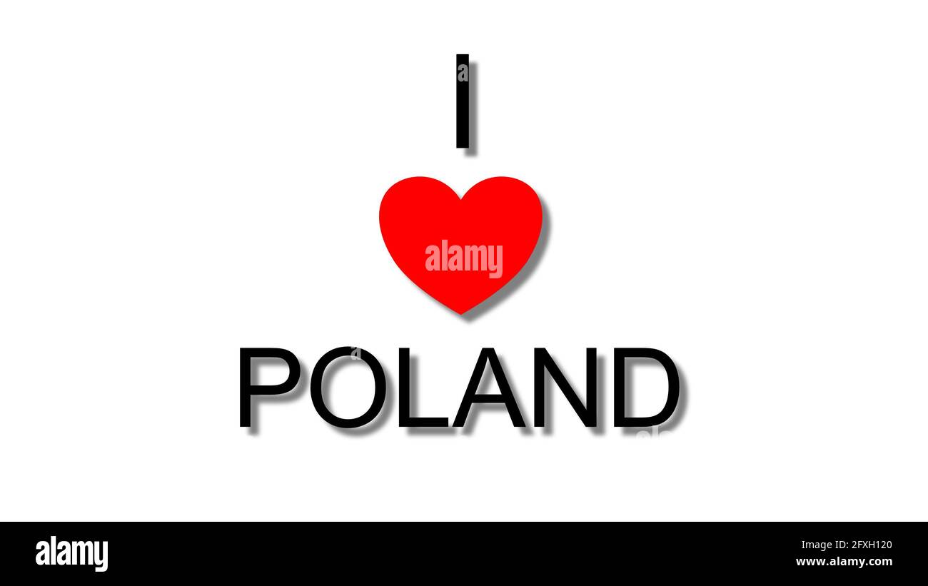 i love poland red heart Stock Photo - Alamy