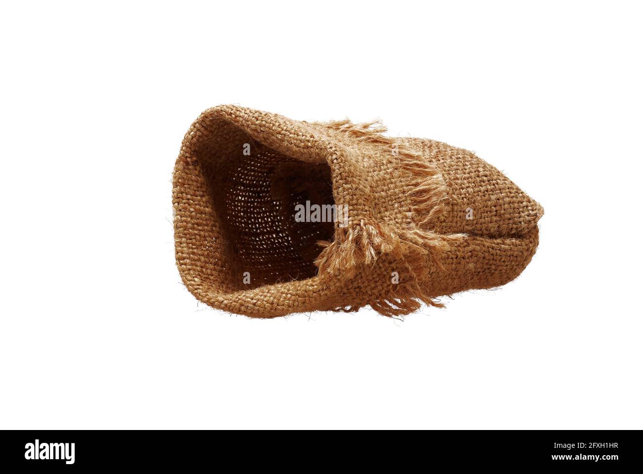 empty open burlap sack isolated on white background Stock Photo - Alamy