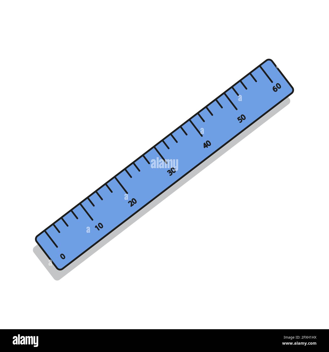 Stationery ruler on a white background isolated, vector illustration of ...