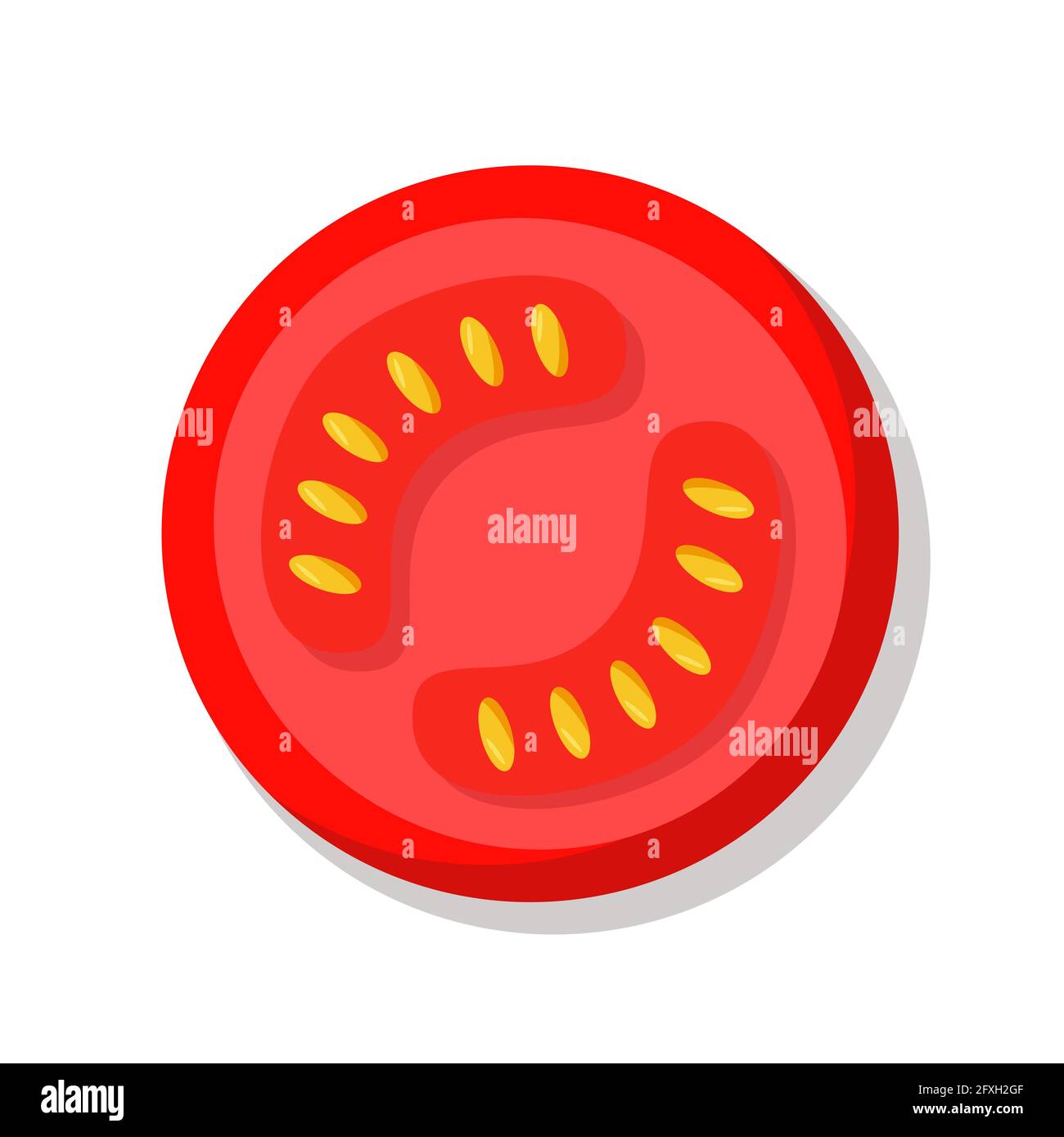 Slice of red tomato isolated on white. Vector Illustration vegetable ...