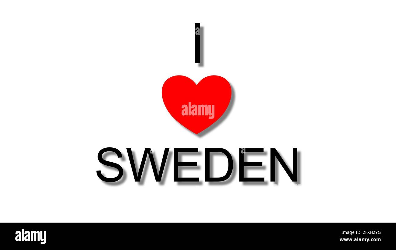 i love sweden red heart Stock Photo - Alamy