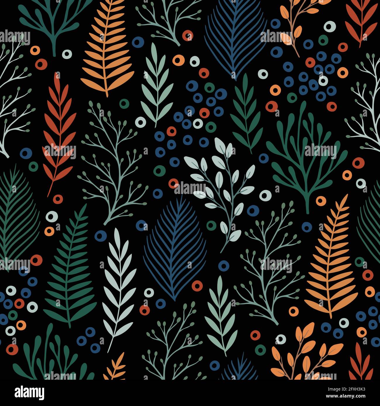 Garden flower, plants ,botanical ,seamless pattern vector design for ...