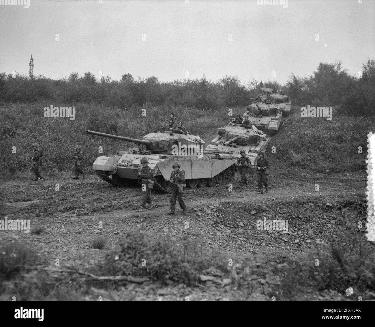 Vogelsang (West Germany). Army exercises 32nd regiment. Centurion tanks ...