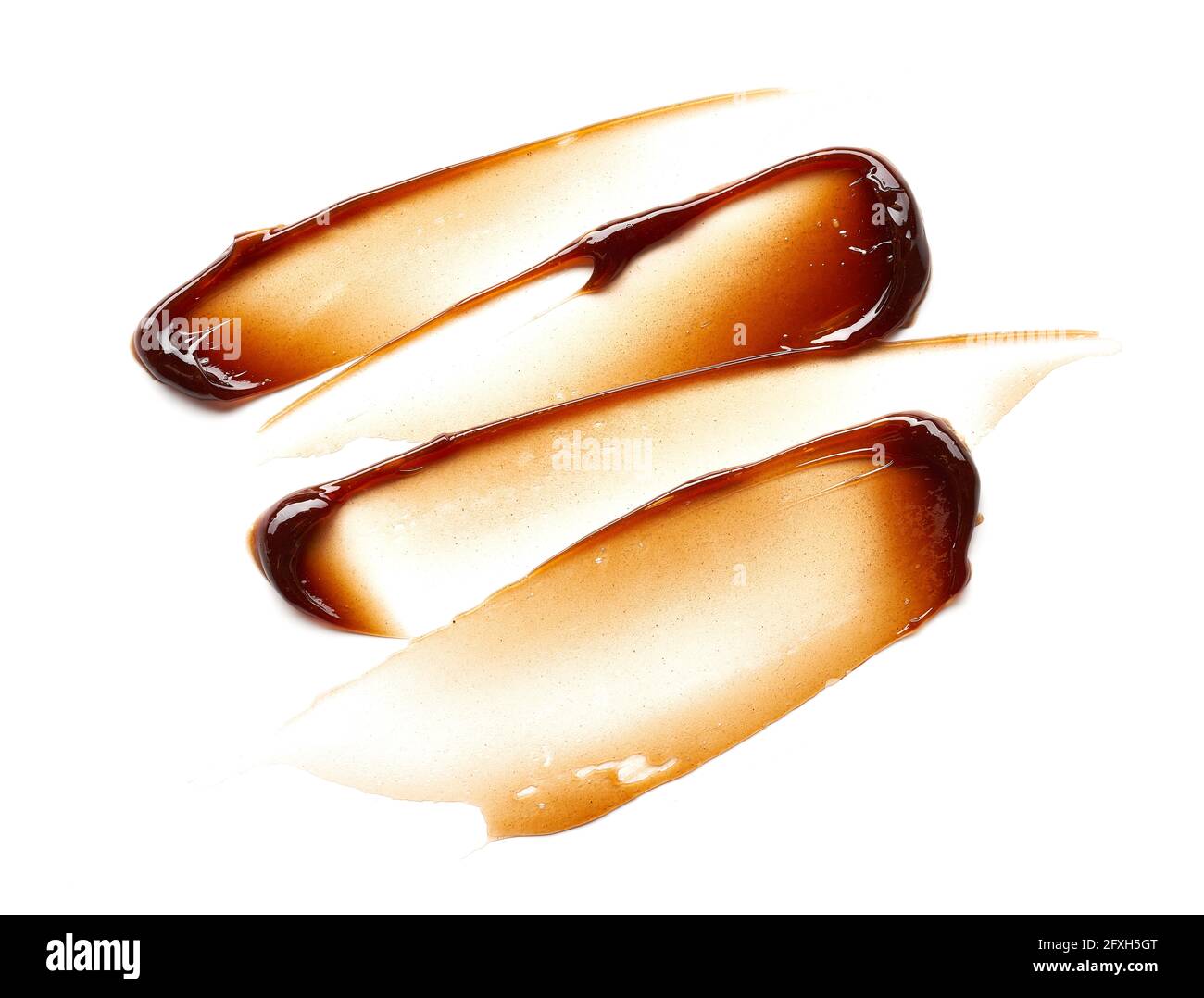 Chocolate colored gel smear and texture. Cosmetic gel or caramel syrup ...