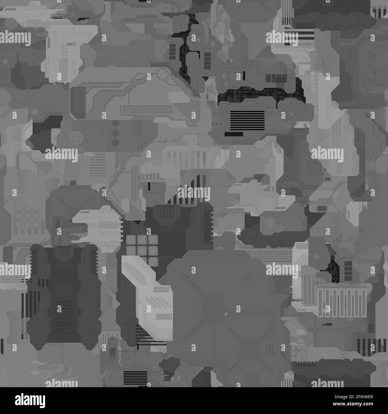Seamless repeating pattern of height maps. Can be used for futuristic ...