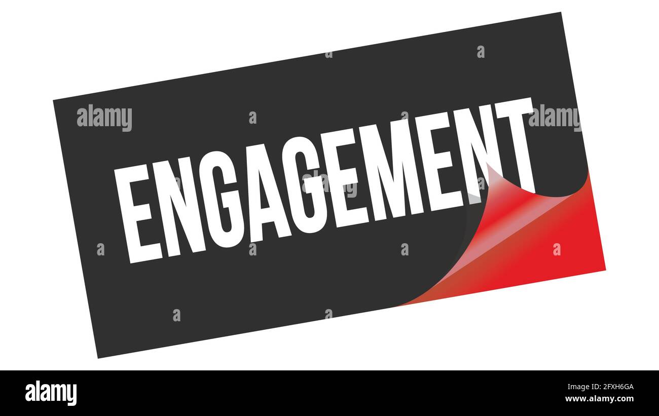 ENGAGEMENT text written on black red sticker stamp Stock Photo - Alamy
