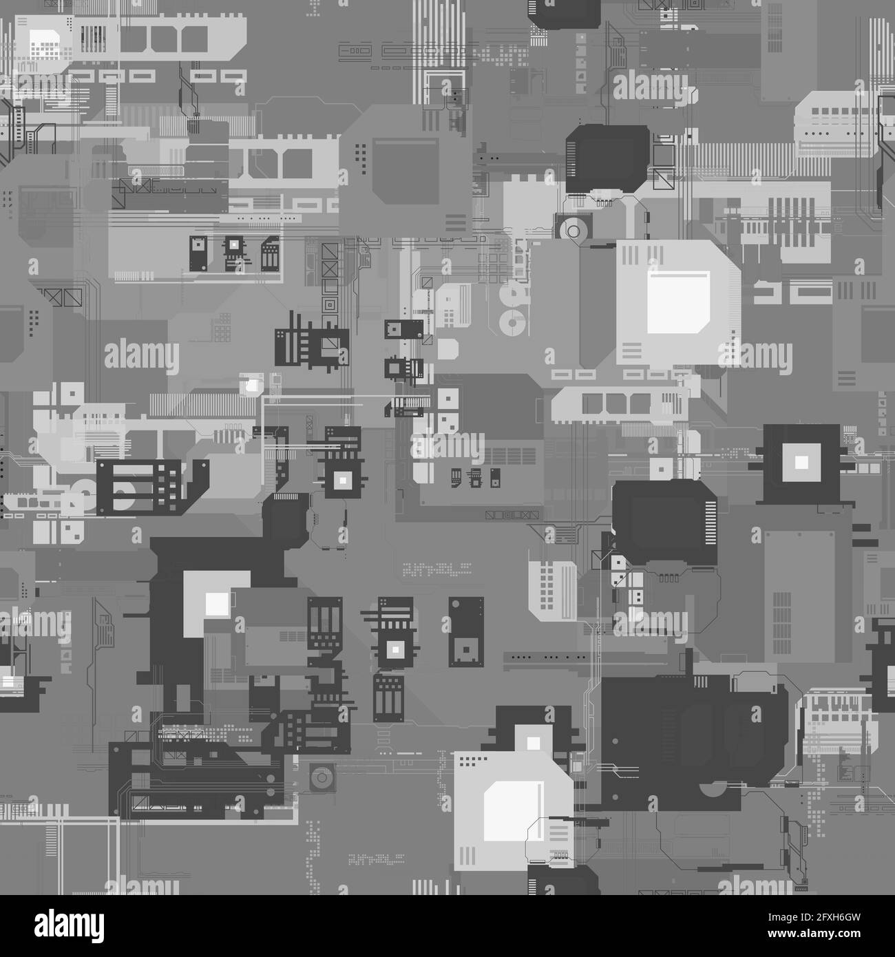 Seamless repeating pattern of height maps. Can be used for futuristic ...