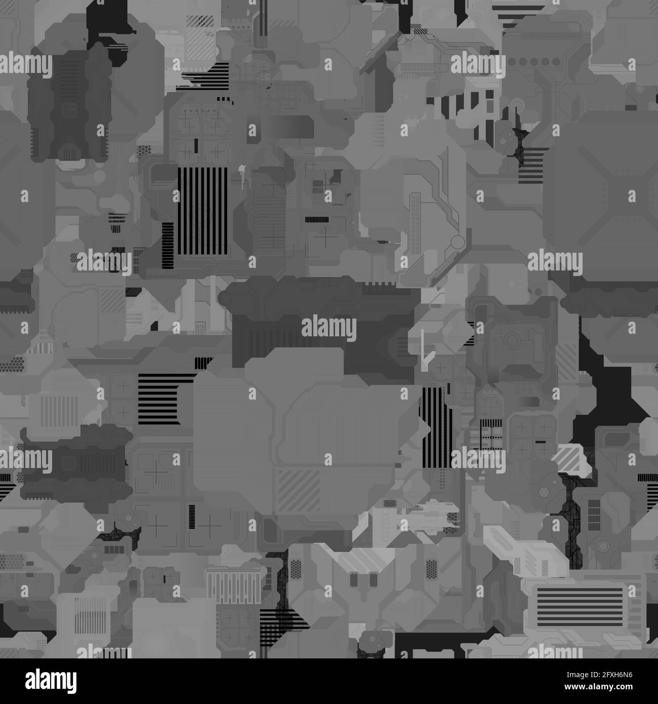 Seamless repeating pattern of height maps. Can be used for futuristic objects in 3D Stock Photo ...