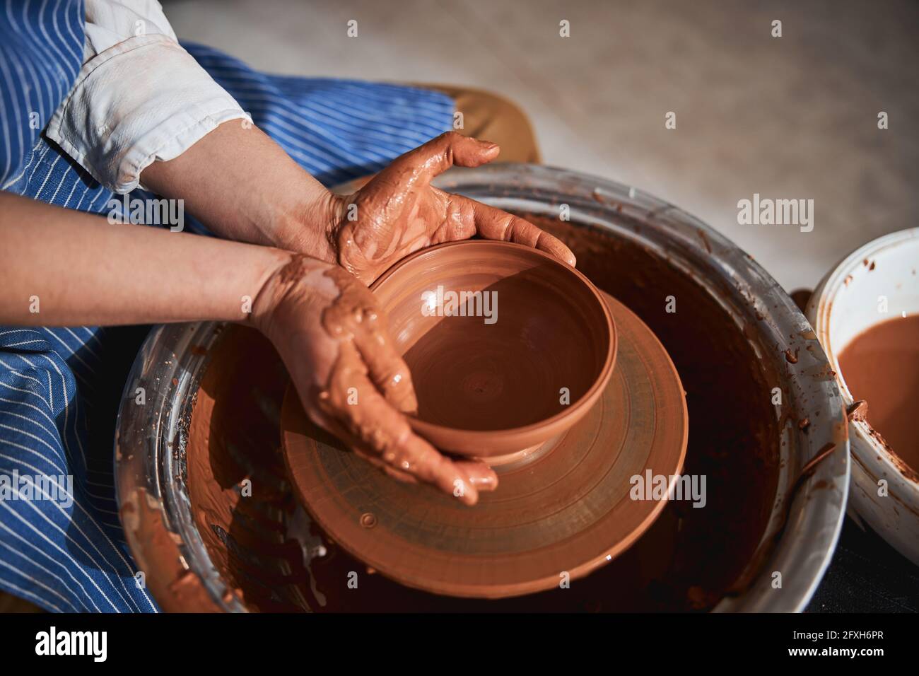 Female craftsperson shaping clay on hi-res stock photography and images ...