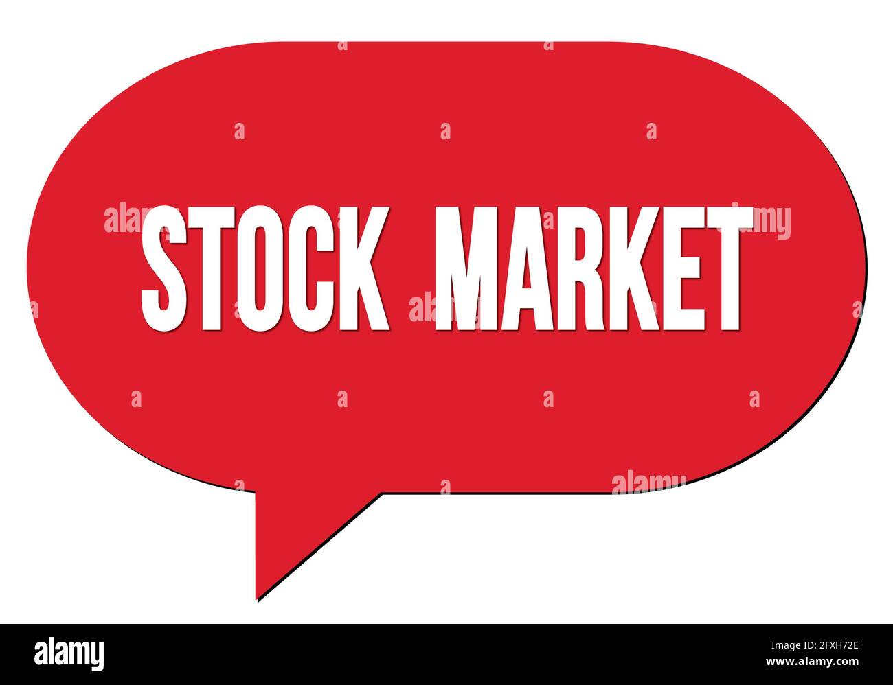 STOCK MARKET text written in a red speech bubble stamp Stock Photo - Alamy
