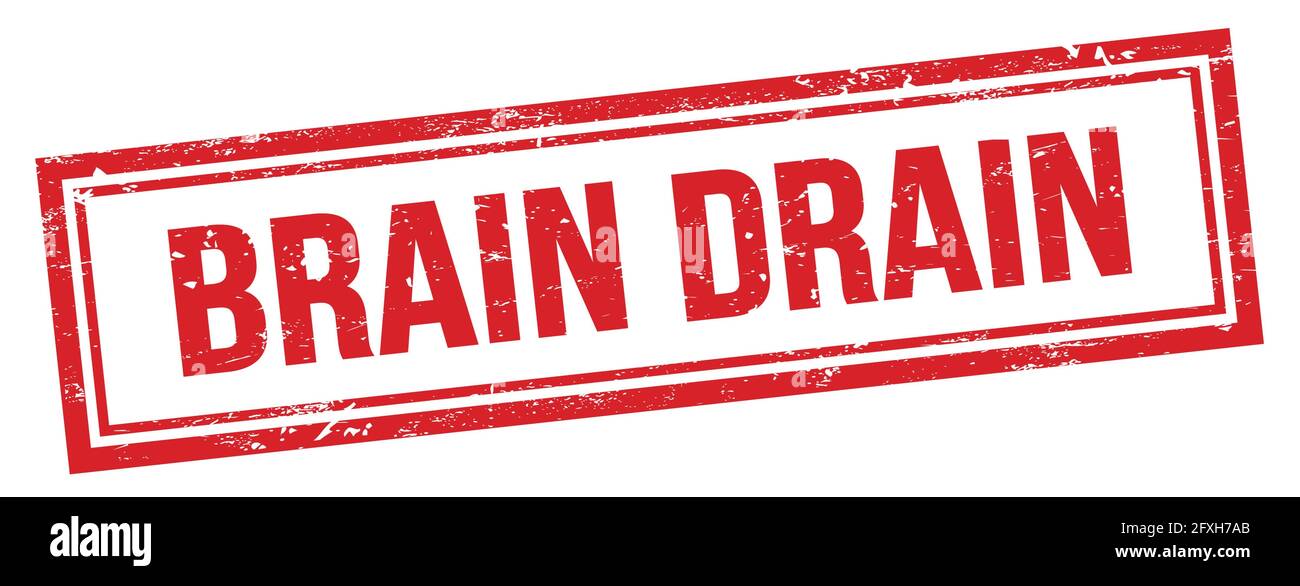 BRAIN DRAIN text on red grungy vintage rectangle stamp Stock Photo - Alamy