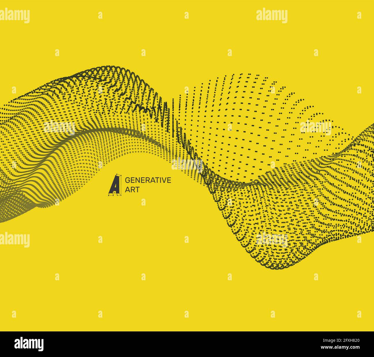 Wave Background. Ripple Grid. Abstract Vector Illustration. 3D ...