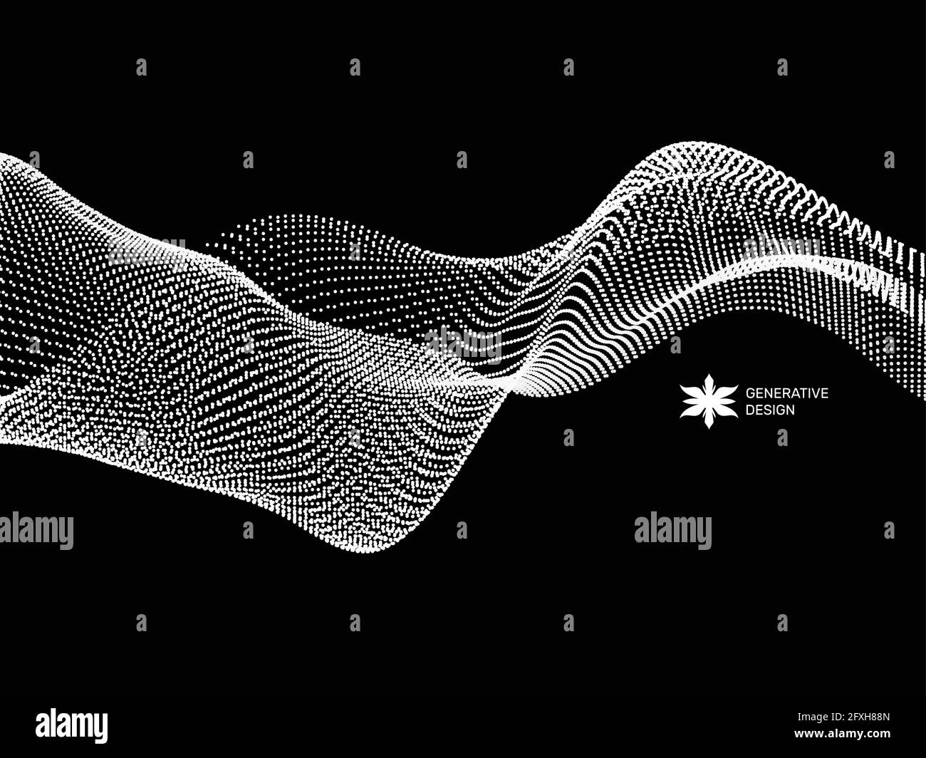 Wave Background. Ripple Grid. Abstract Vector Illustration. 3D ...