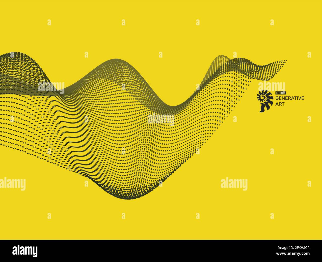 Wave Background. Ripple Grid. Abstract Vector Illustration. 3D ...
