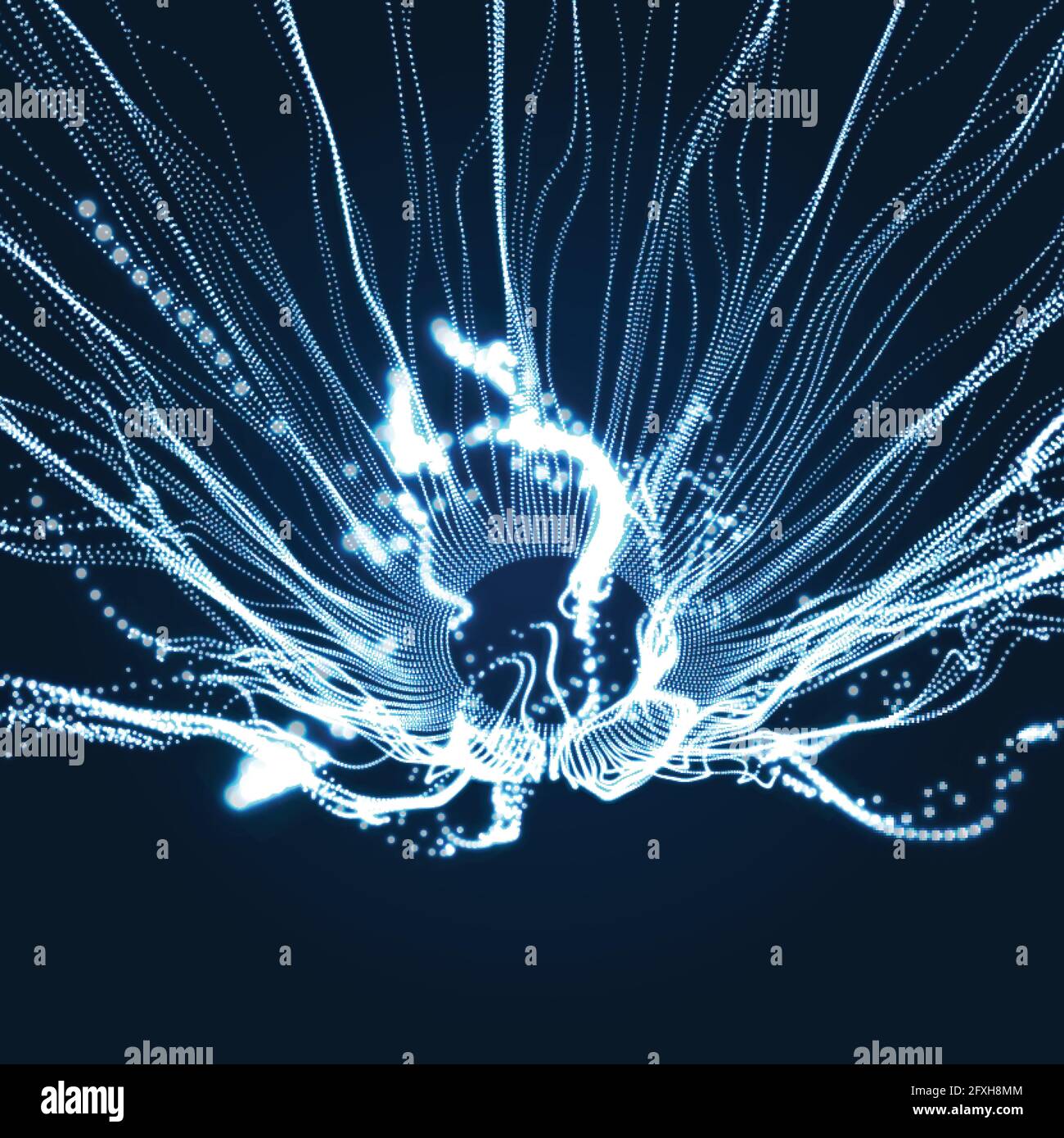 Array with Dynamic Particles. 3D Technology Style. Abstract Background. Vector Illustration ...