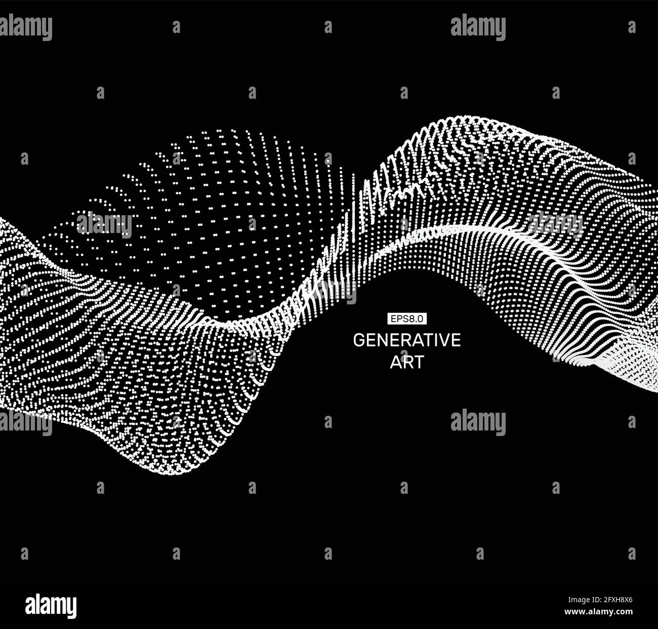 Wave Background. Ripple Grid. Abstract Vector Illustration. 3D ...