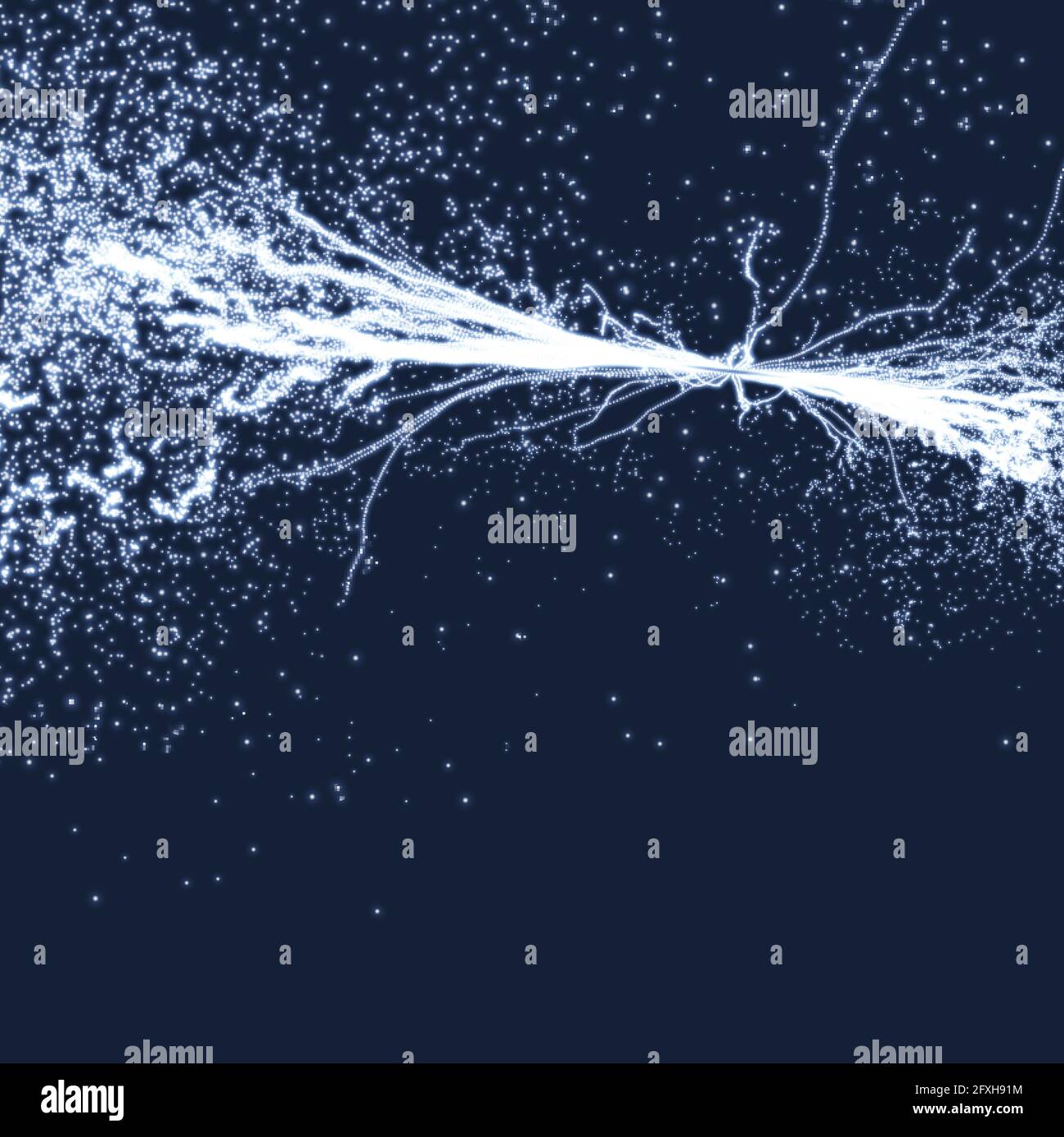 Electricity lighting effects. Array with Dynamic Particles. 3d ...