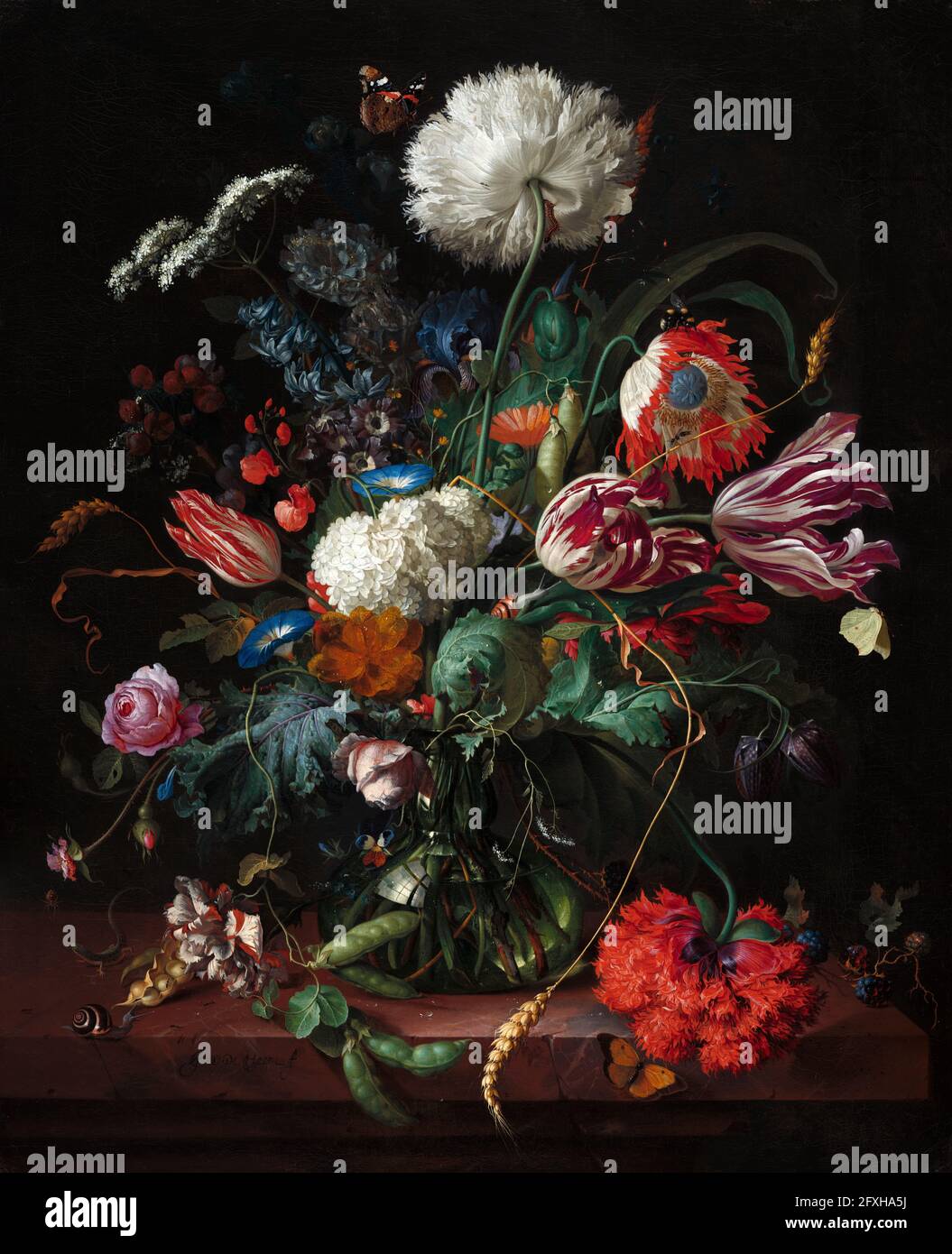 Vase of Flowers - Jan Davidsz. de Heem, circa 1645 Stock Photo - Alamy