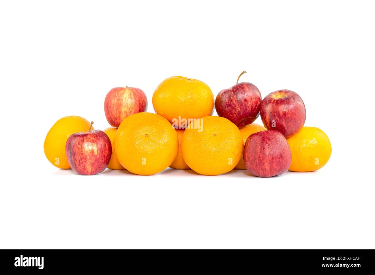 Group of oranges fruit and apples isolated on white background Stock ...