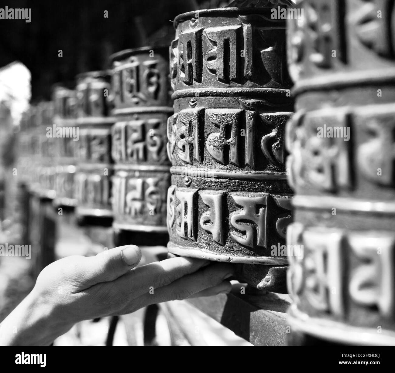 Tibetan buddhism black and white hi-res stock photography and images ...