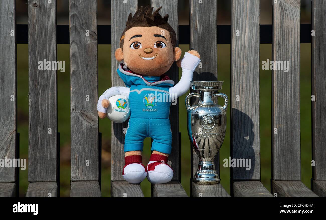 April 22, 2021 Moscow, Russia. The mascot of the UEFA European football ...