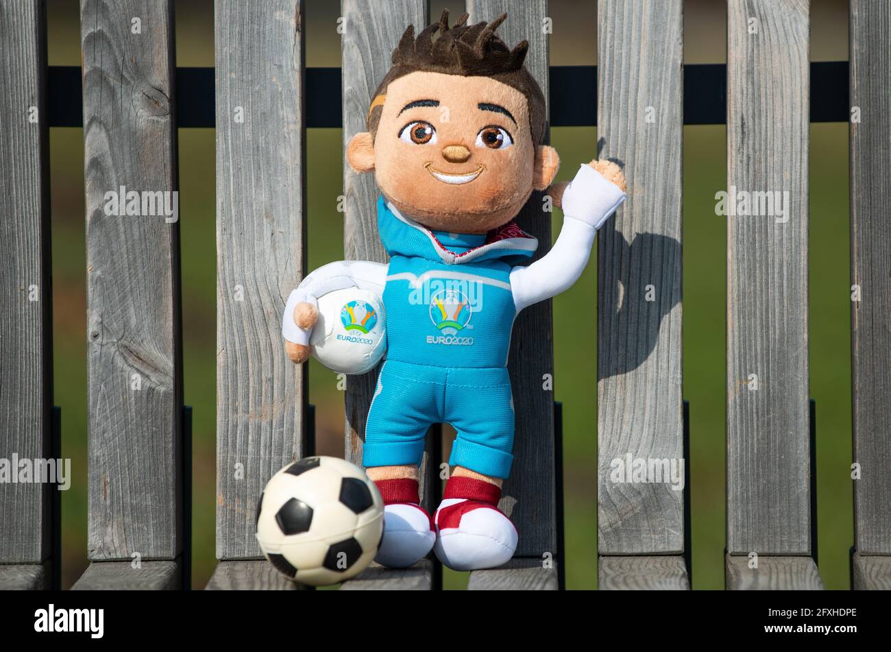 April 22, 2021 Moscow, Russia. The mascot of the UEFA European ...