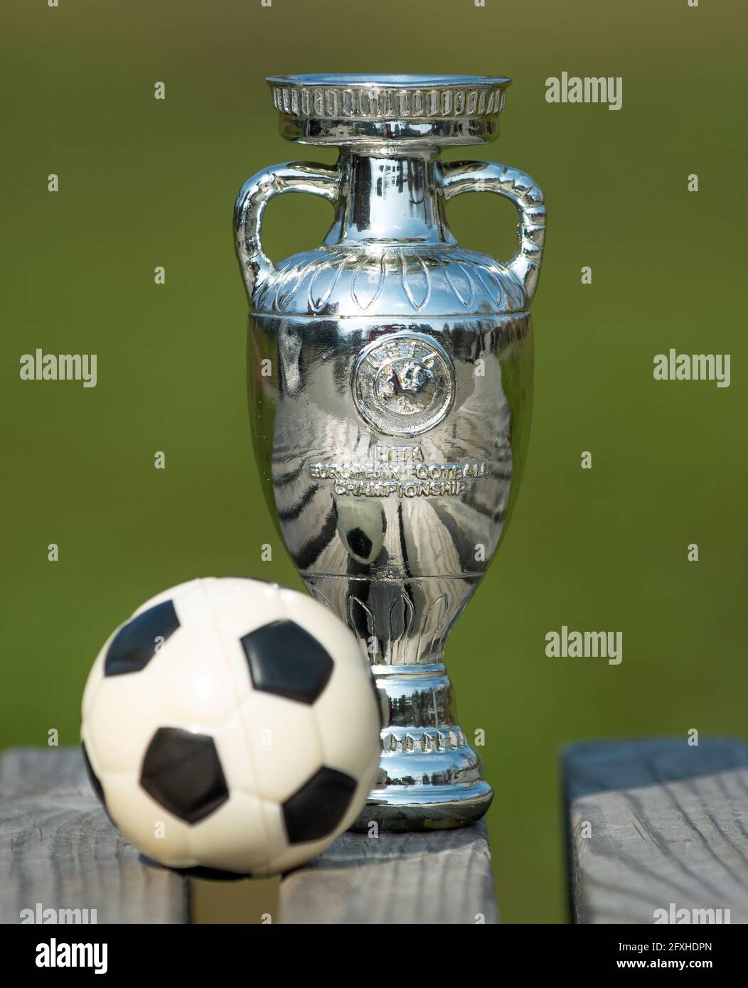 April 22, 2021 Moscow, Russia. Trophy of the European Football ...