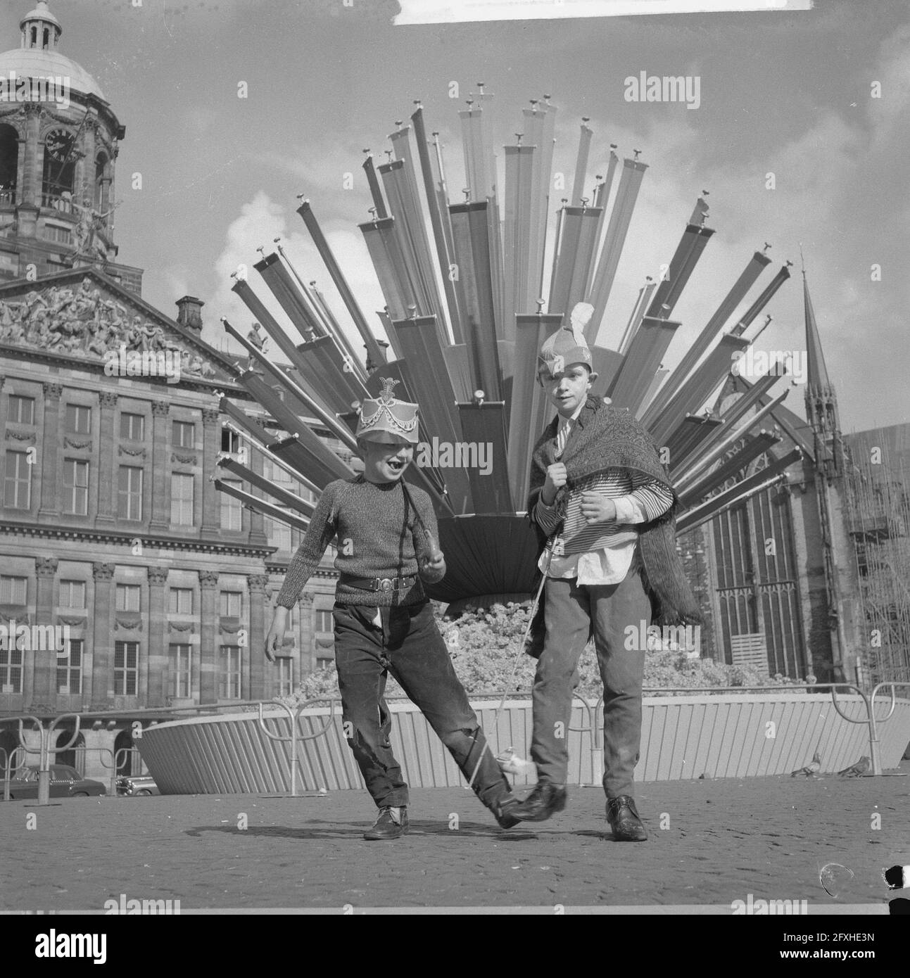 Early revelers on Dam Square, April 30, 1962, The Netherlands, 20th ...