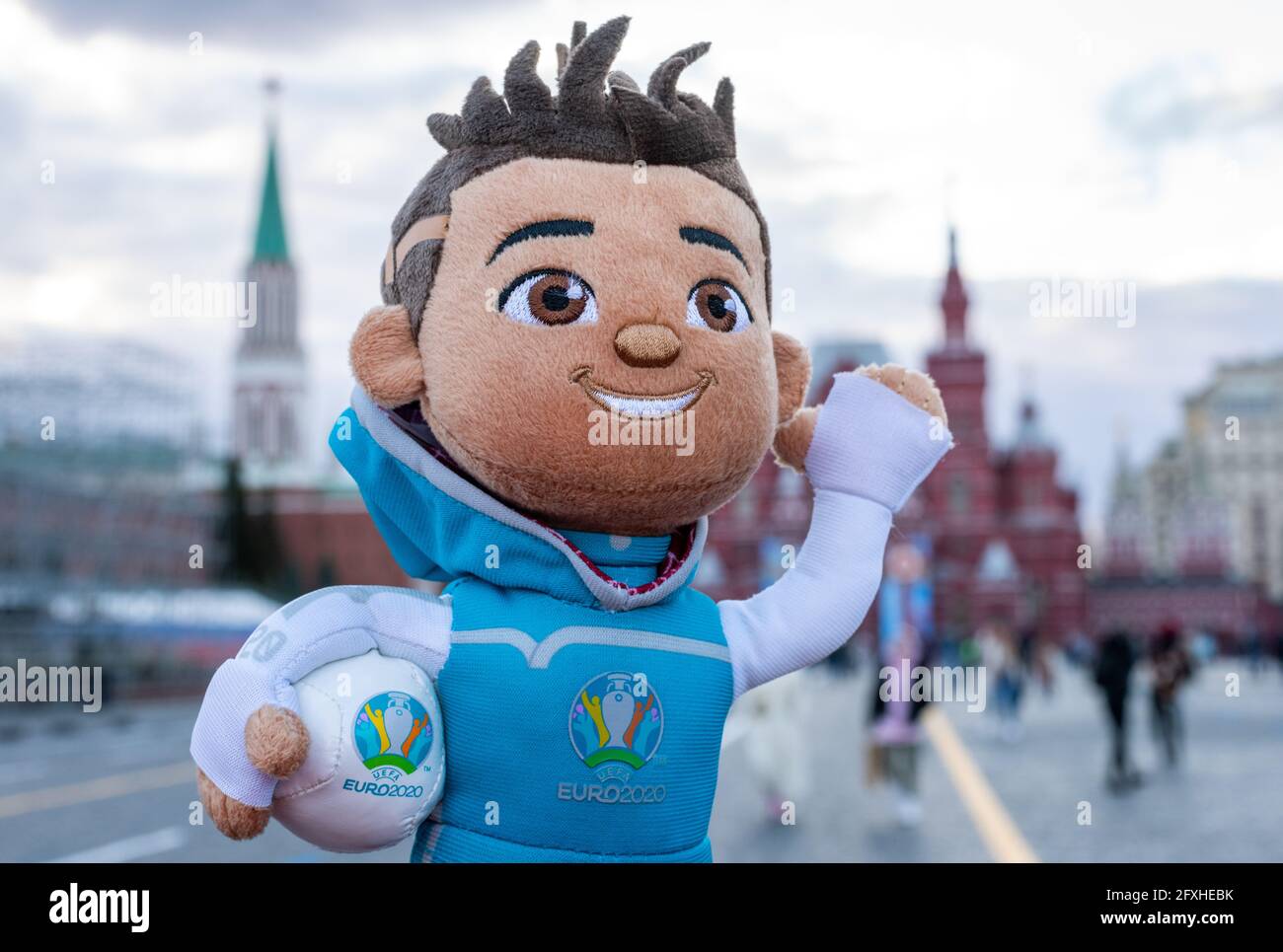 April 25, 2021, Moscow, Russia. The mascot of the European Football ...