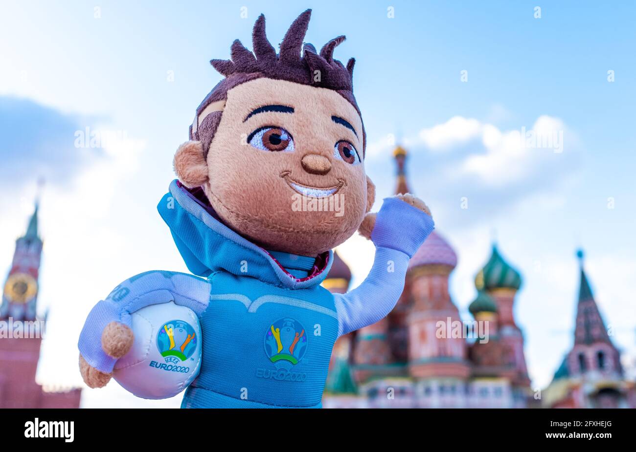 April 25, 2021, Moscow, Russia. The mascot of the European Football ...