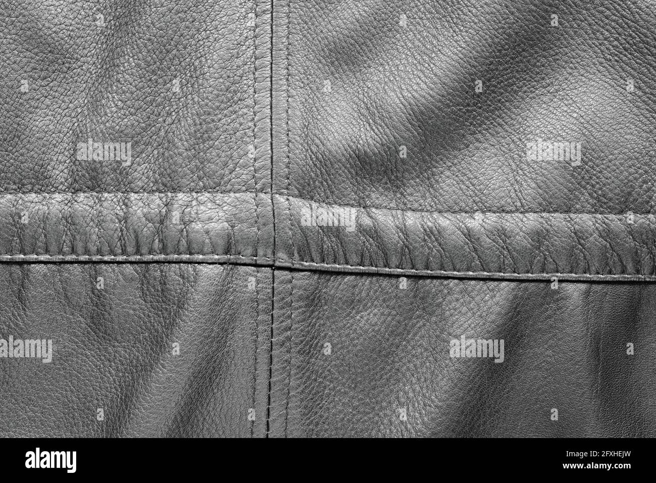 Dark leather texture. Detail of a deer napa leather jacket Stock Photo ...