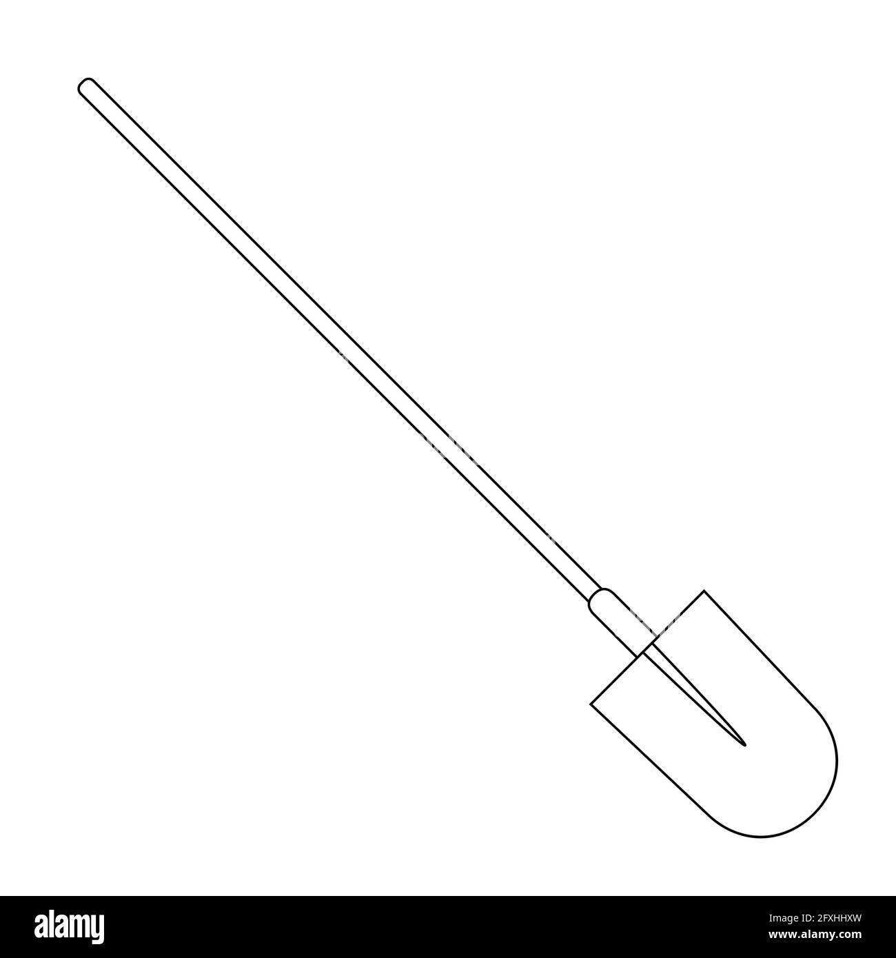 Gardening tools spade outline simple minimalistic flat design vector ...