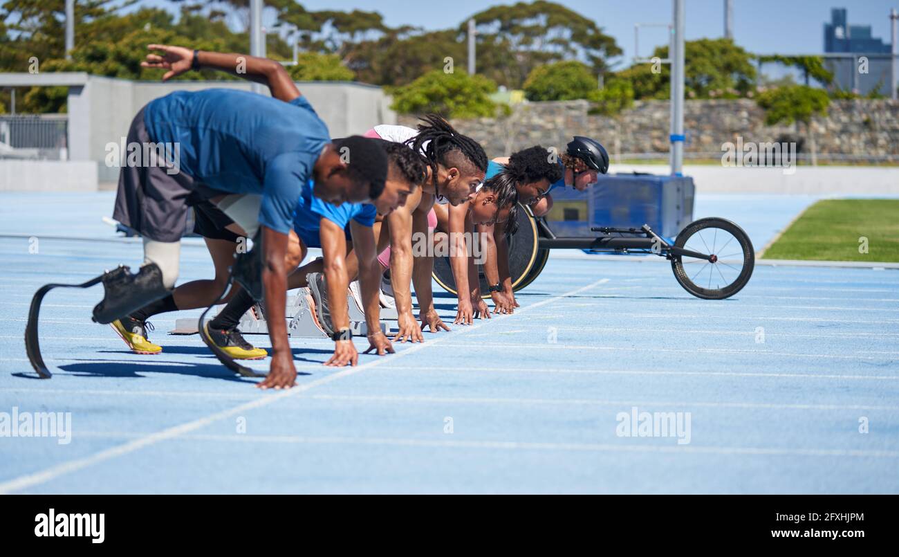 Athletes starting line track hi-res stock photography and images - Alamy