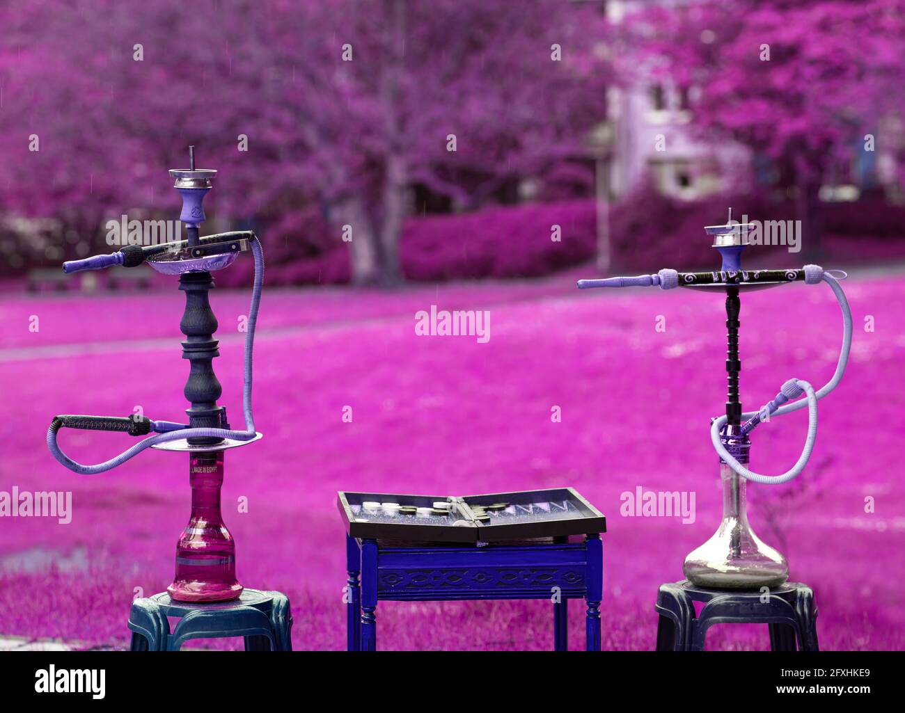 The head of a hookah, water pipe or shisha with glowing coal in the ...