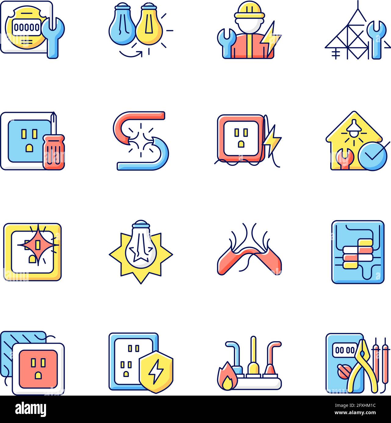 Electrician wiring house Stock Vector Images - Alamy