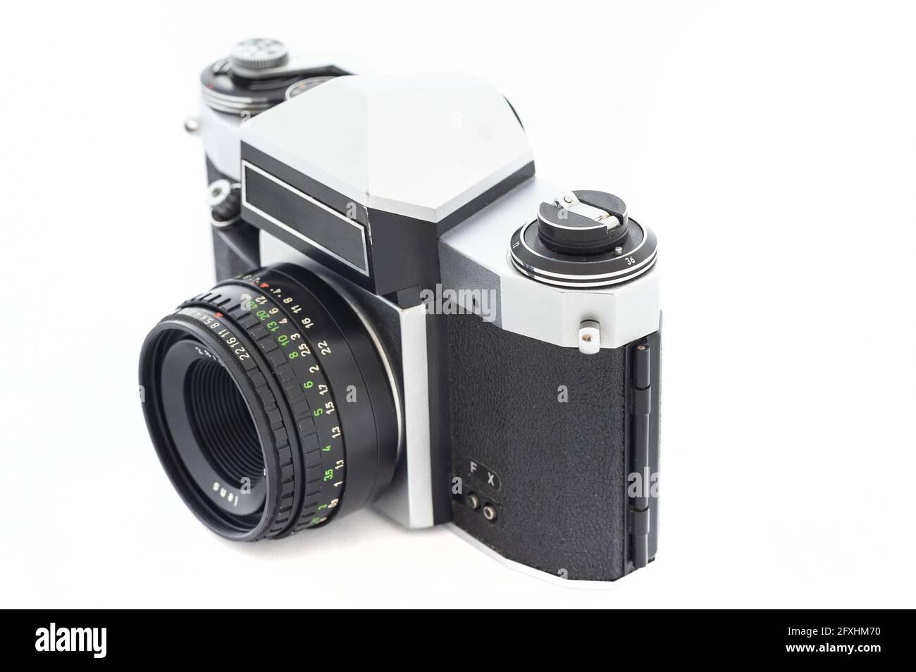 Medium format camera on white background Stock Photo - Alamy