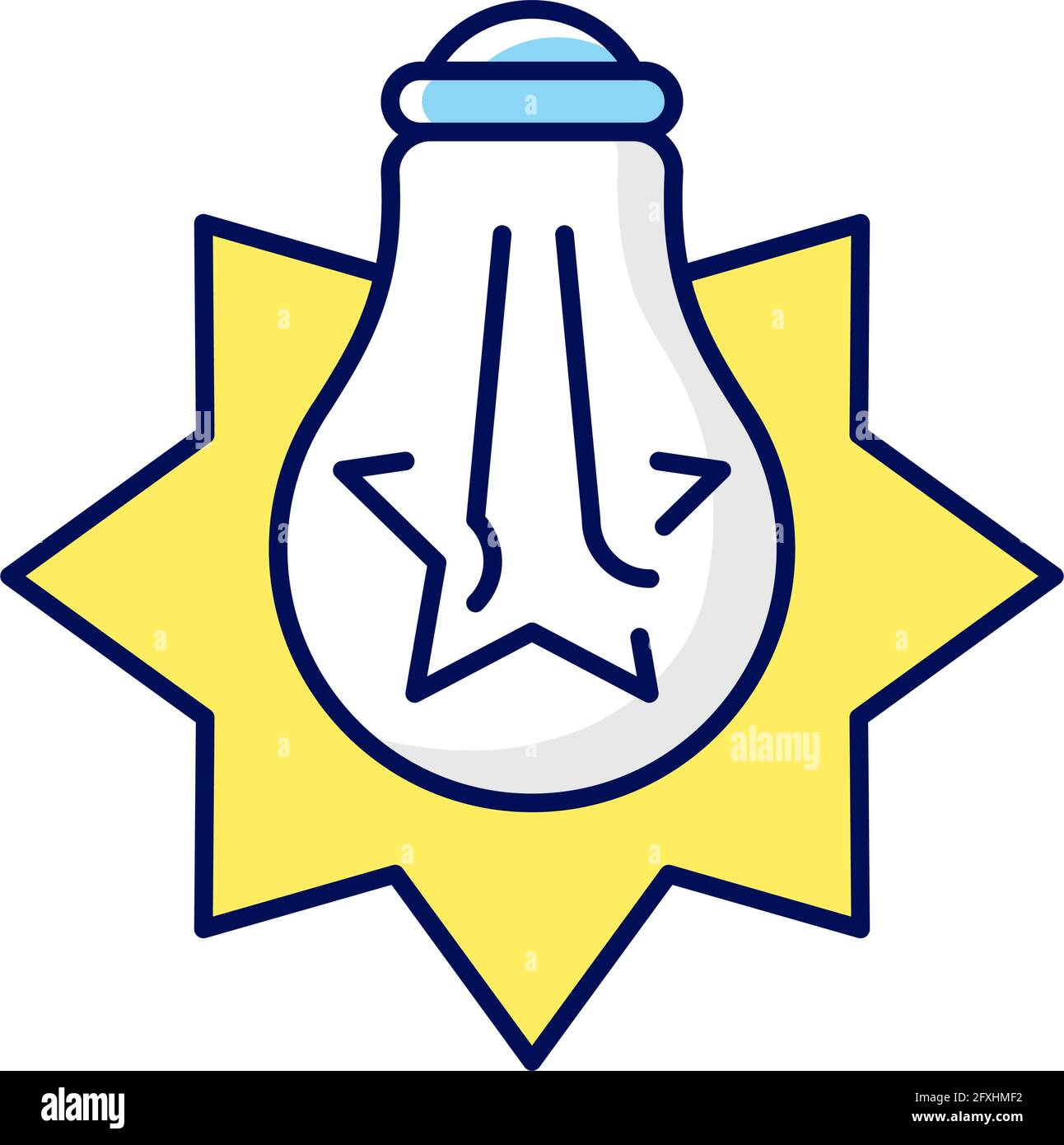 Exploding light bulb RGB color icon Stock Vector Image & Art - Alamy